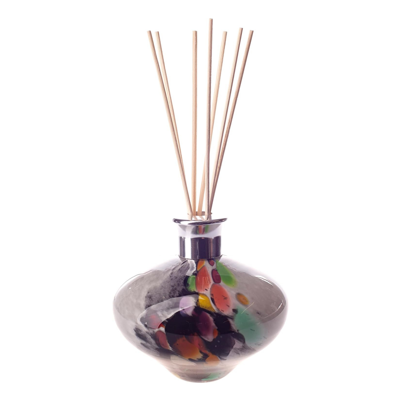 Amelia Art Glass Oval Reed Diffuser in Grey Inferno – Plum Retail