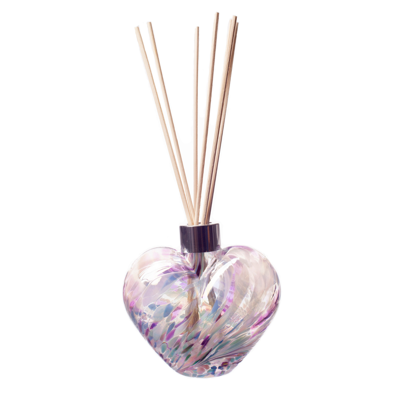 Amelia Art Glass Heart Reed Diffuser in Pink & Blue – Plum Retail