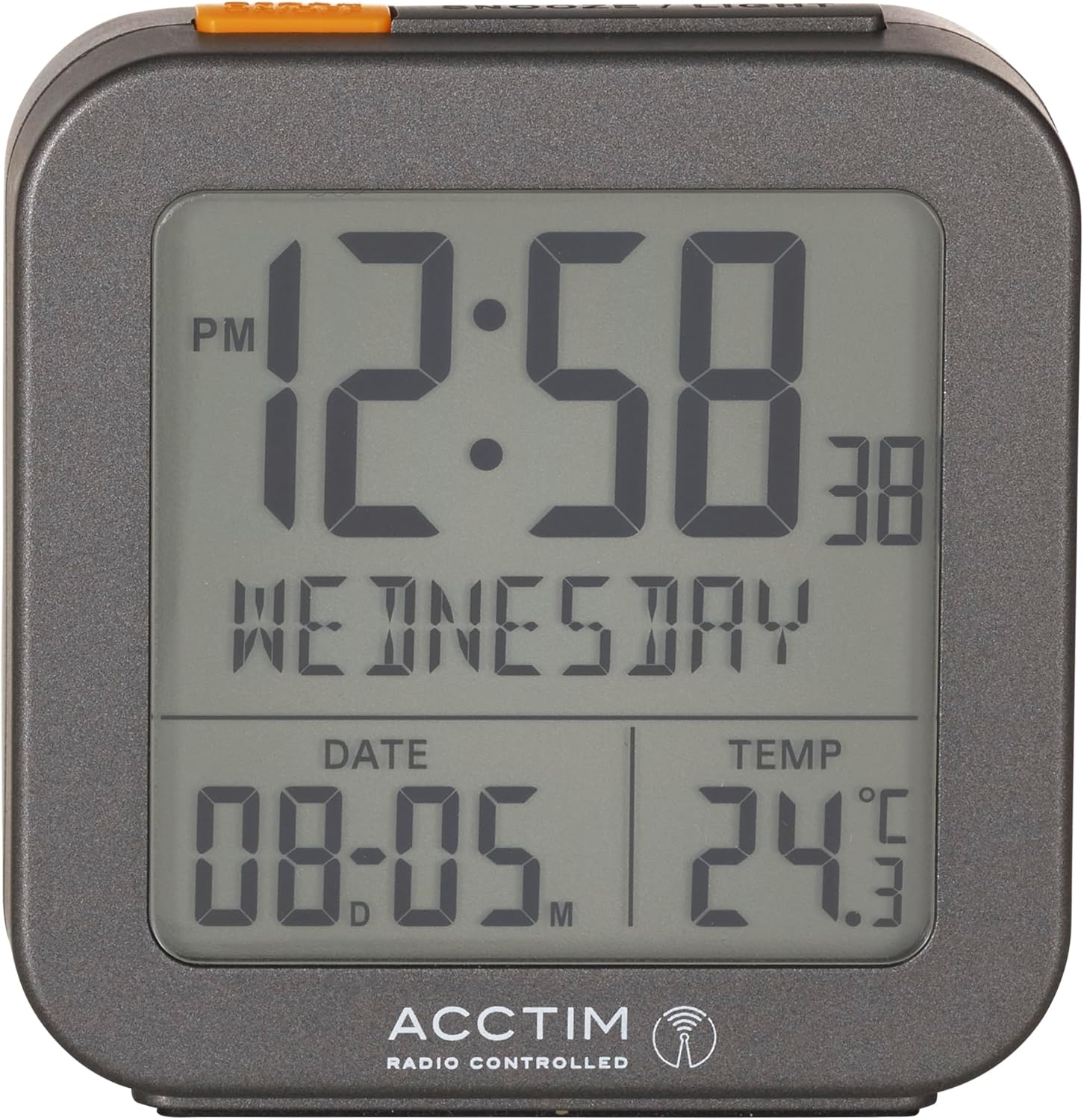 Acctim Invicta Radio Controlled Alarm Clock with LCD Display – Plum Retail