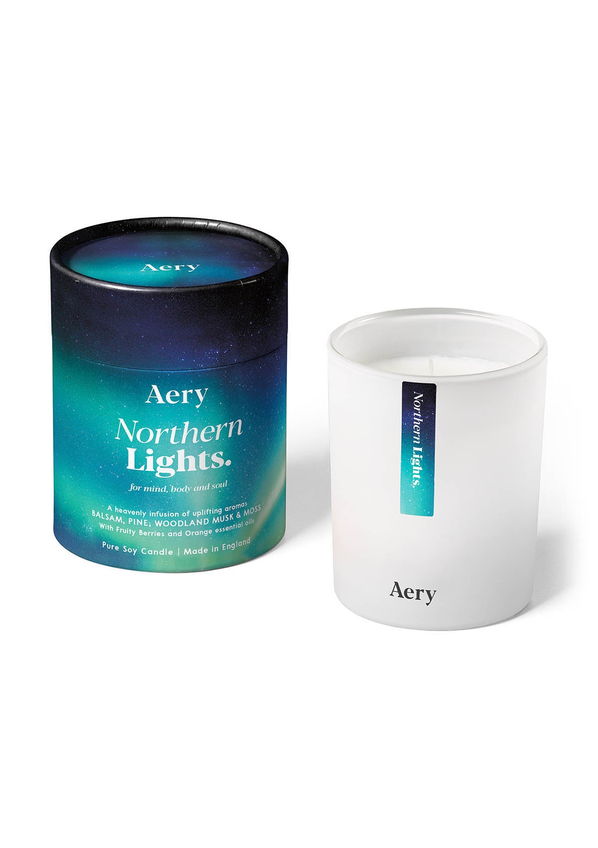 Aery Northern Lights Candle - Cedar, Balsam, Bergamot & Pine – Plum Retail