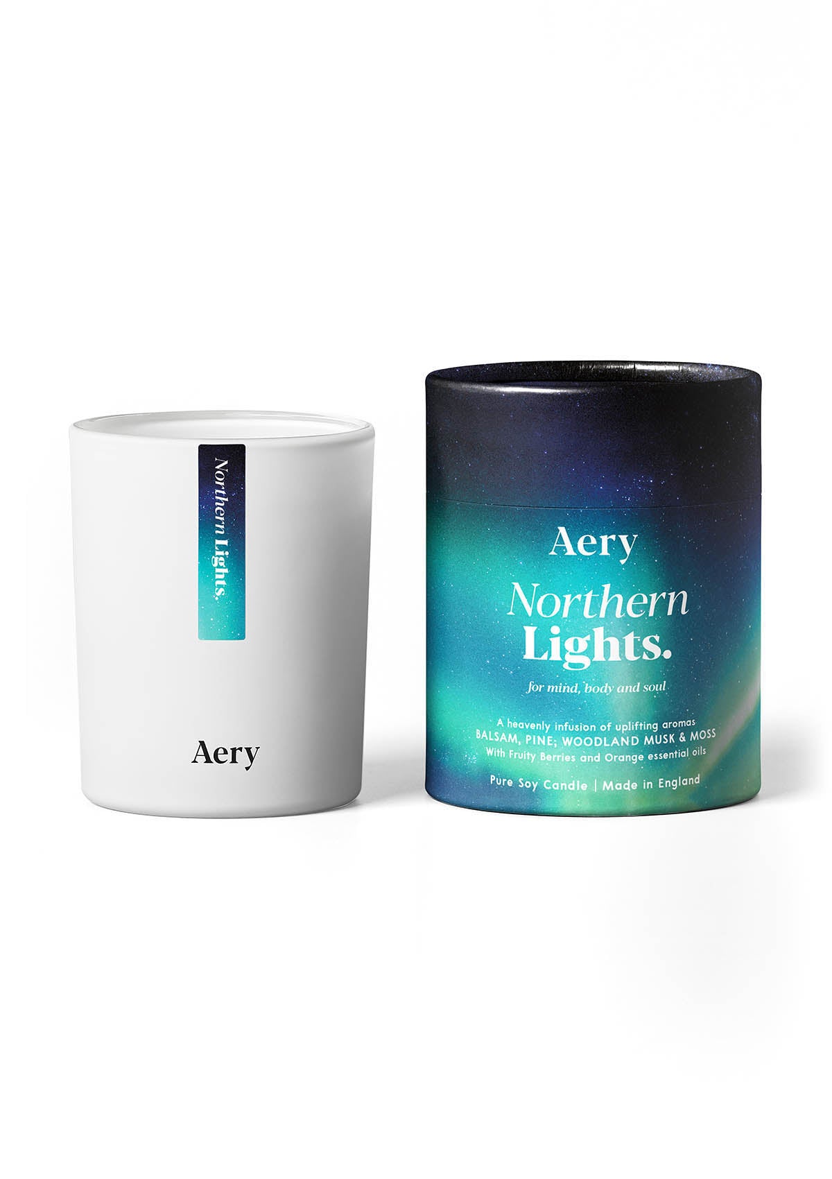 Aery Northern Lights Candle - Cedar, Balsam, Bergamot & Pine – Plum Retail