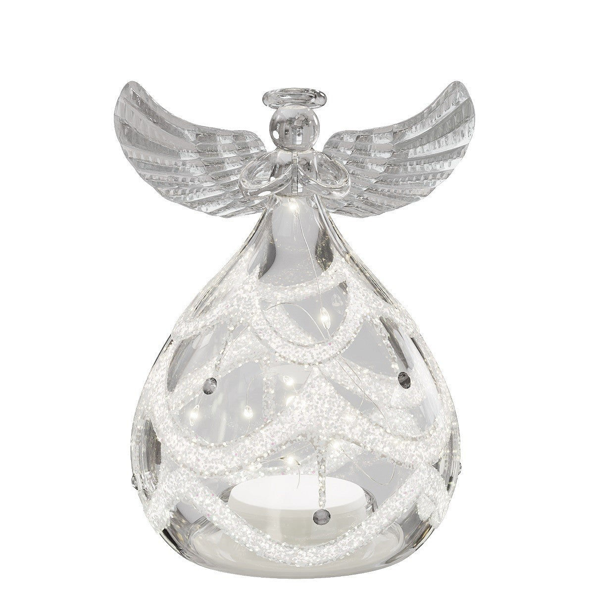 Deluxe Homeart LED Glass Angel Light-Up Ornament with Micro LED Lights ...