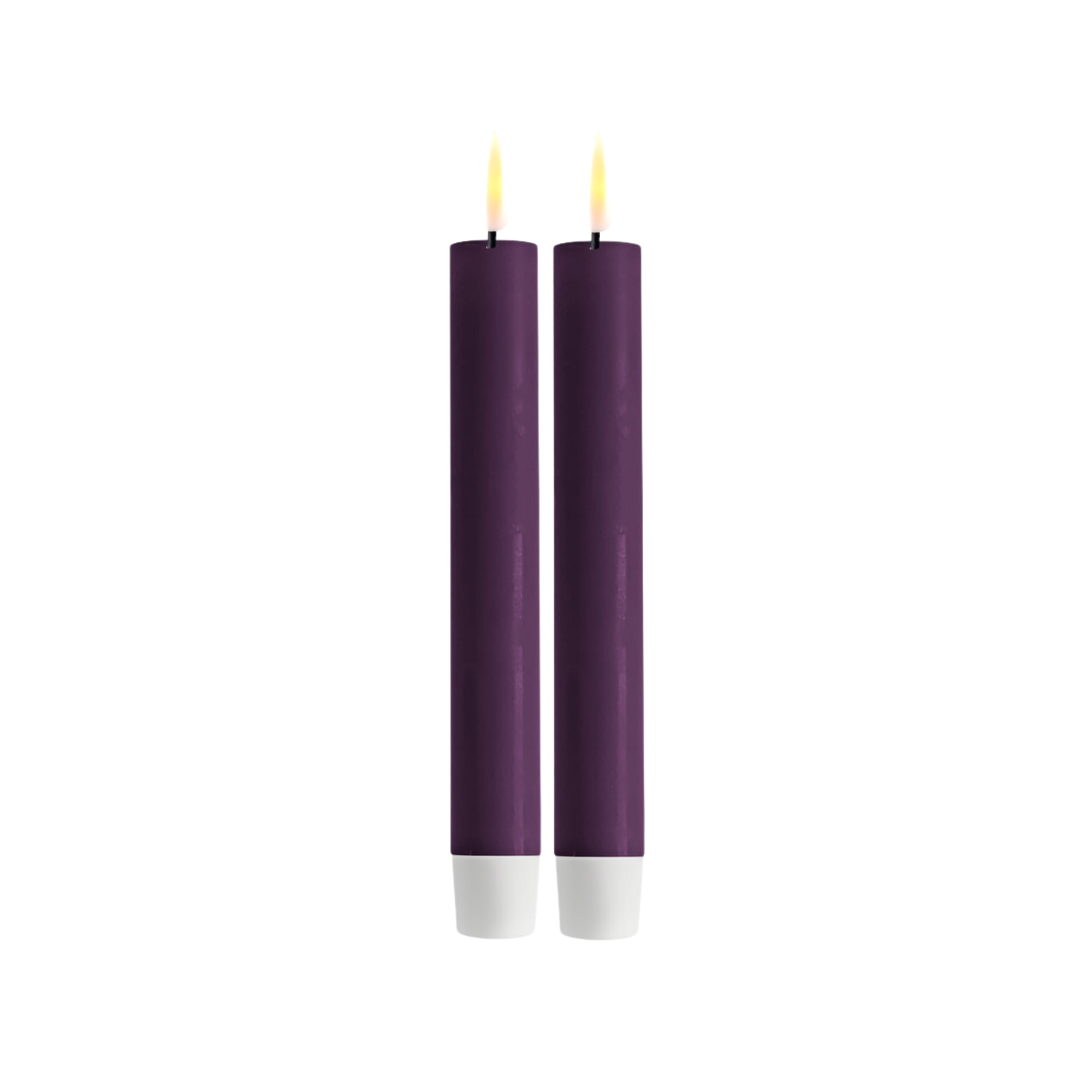 Deluxe Homeart Flameless LED Dark Purple Set of 2 Dinner Candles – Plum ...