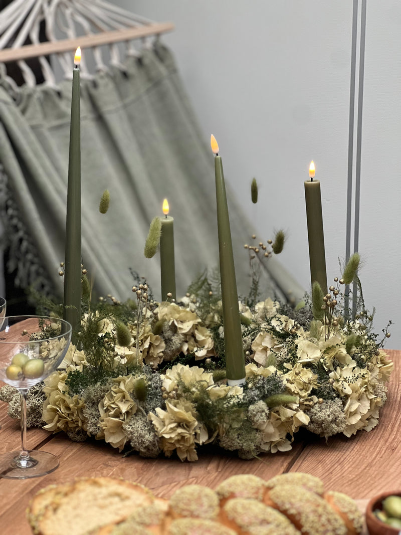 Deluxe Homeart Olive Green Flameless LED Candle -Real Flame Technology ...