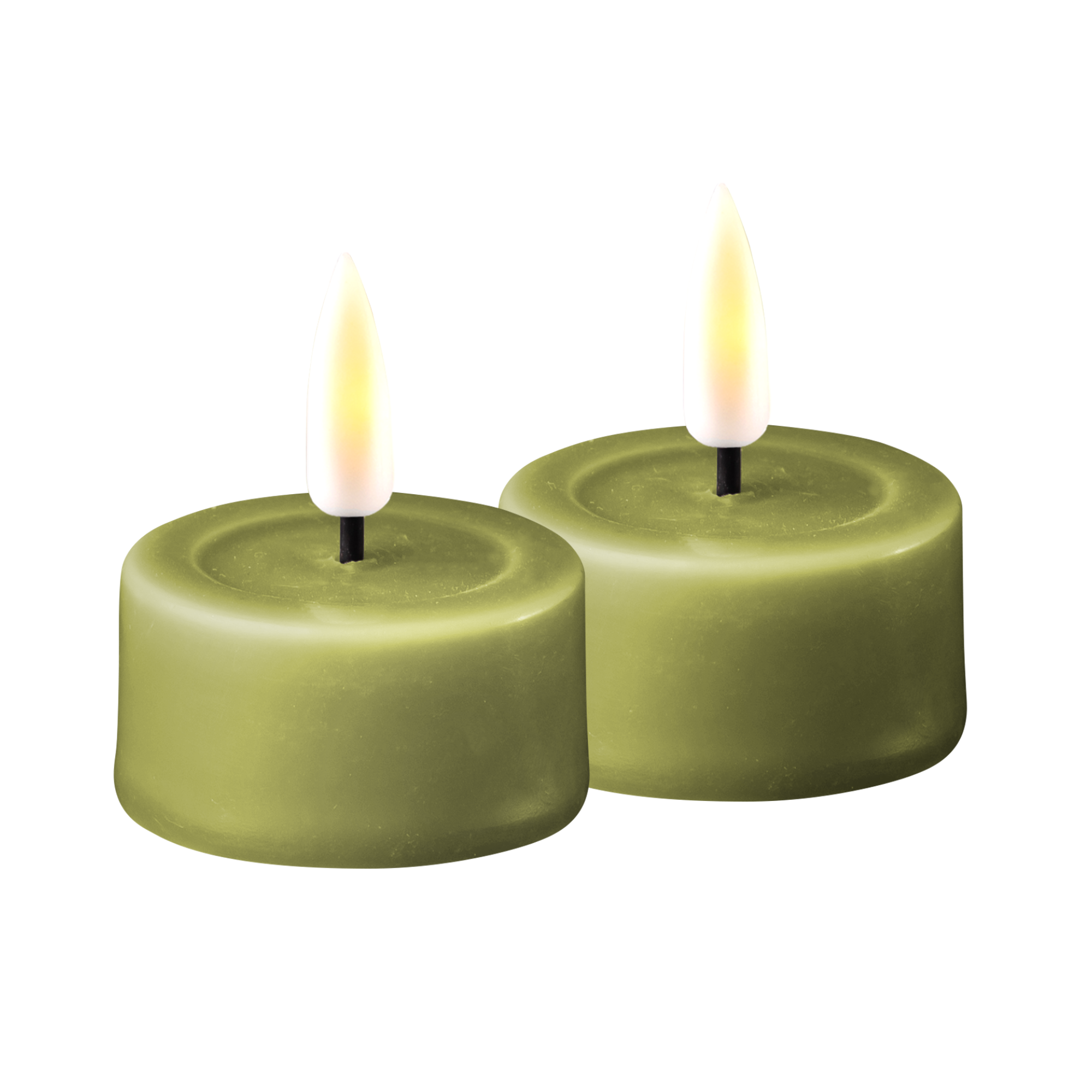 Deluxe Homeart Flameless LED Olive Green Set of 2 Tealights – Plum Retail