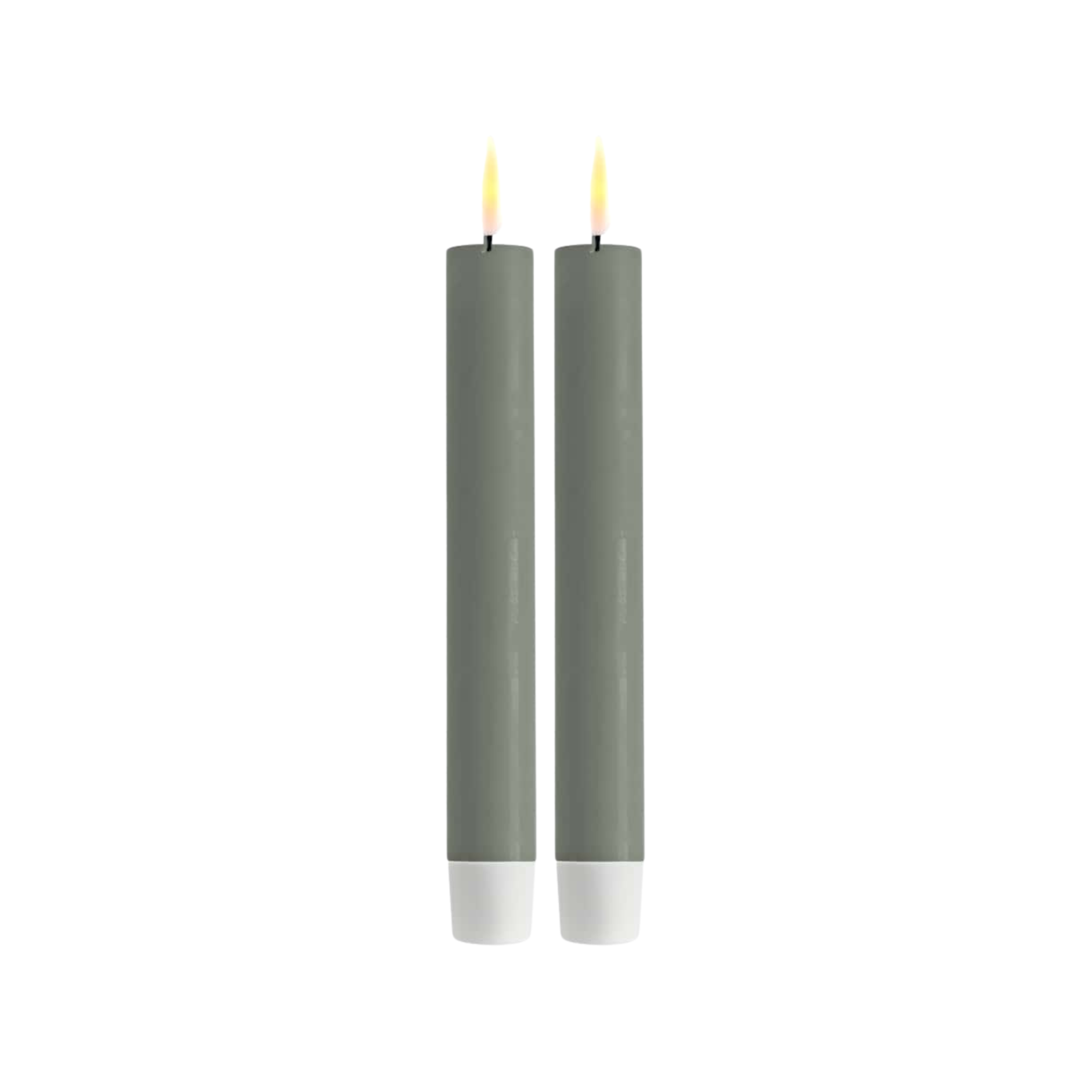 Deluxe Homeart Flameless LED Sage Green Set of 2 Dinner Candles – Plum ...