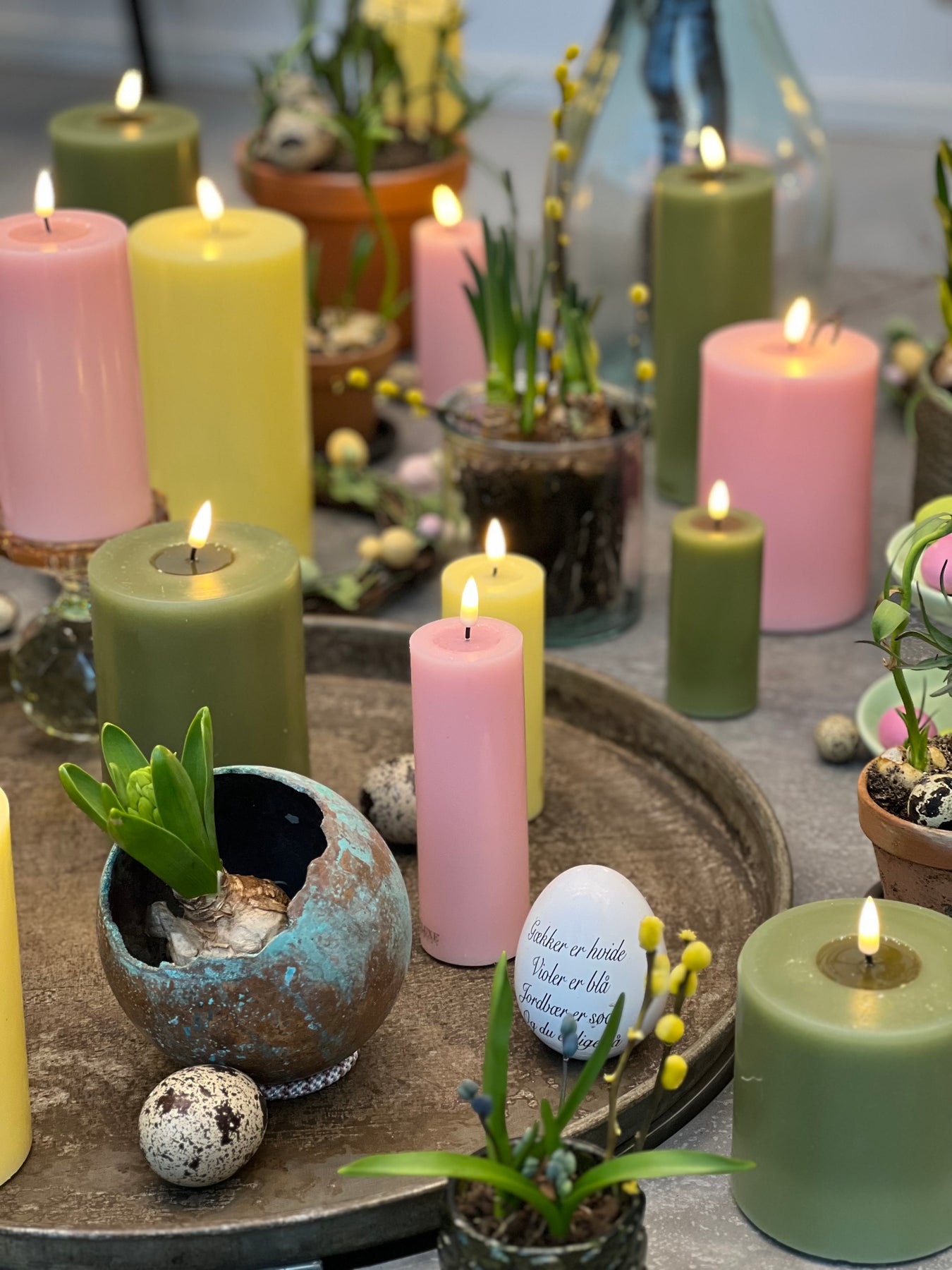 Deluxe Homeart Olive Green Flameless LED Candle -Real Flame Technology ...