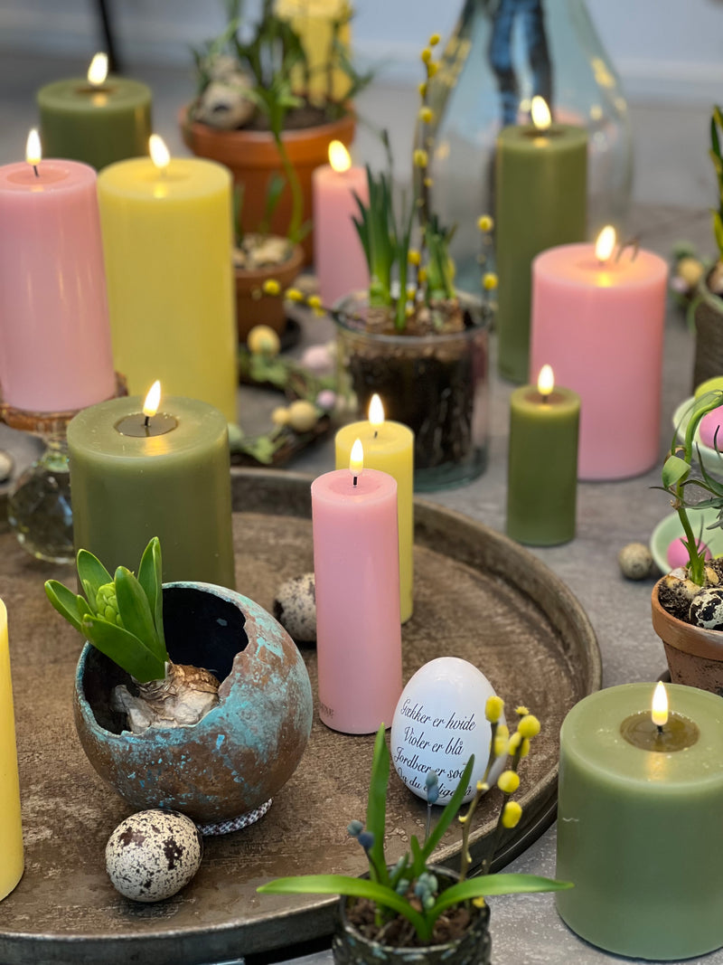 Deluxe Homeart Olive Green Flameless LED Candle -Real Flame Technology ...