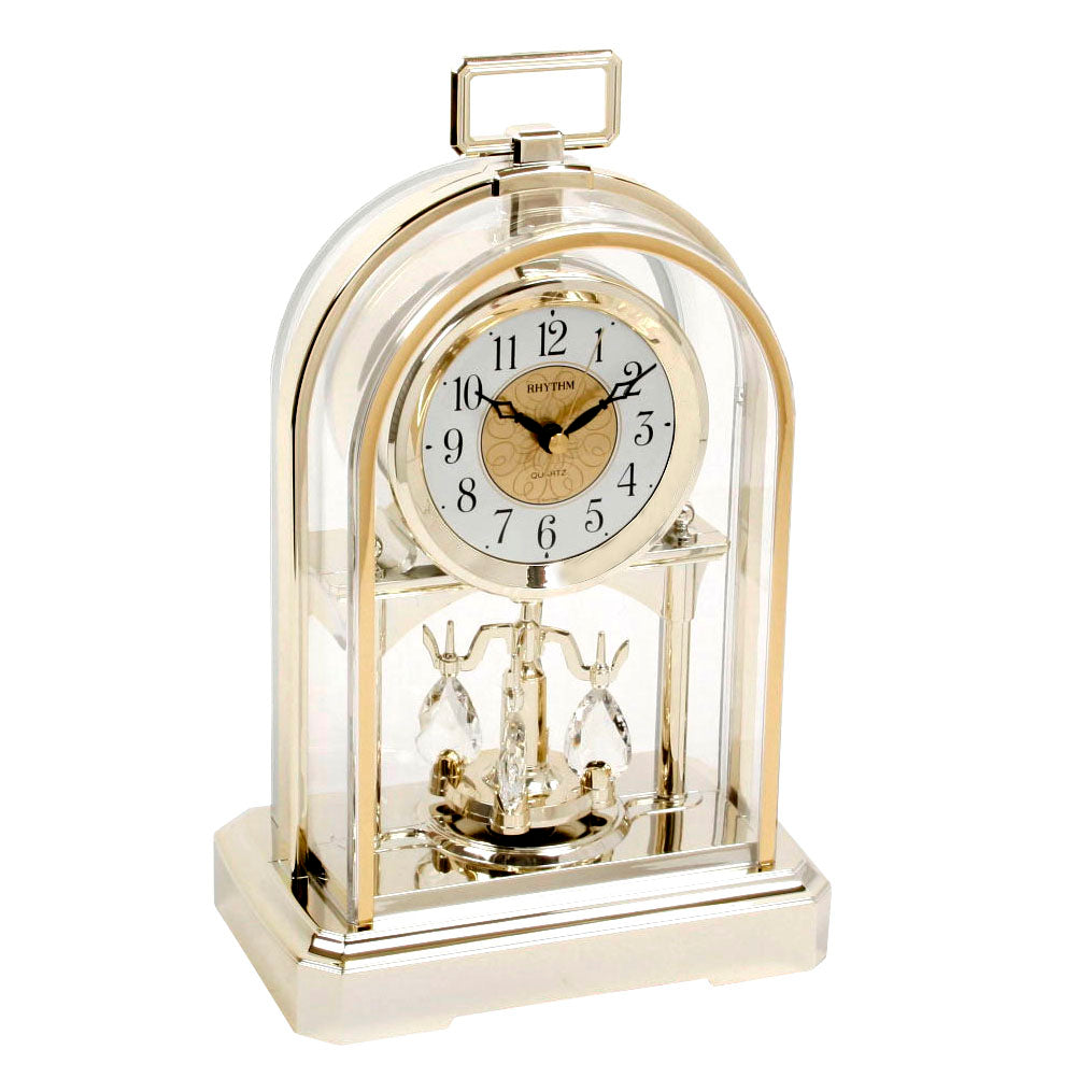 Rhythm Continental Arch Gilt Anniversary Mantel Clock & Oblong Handle ...