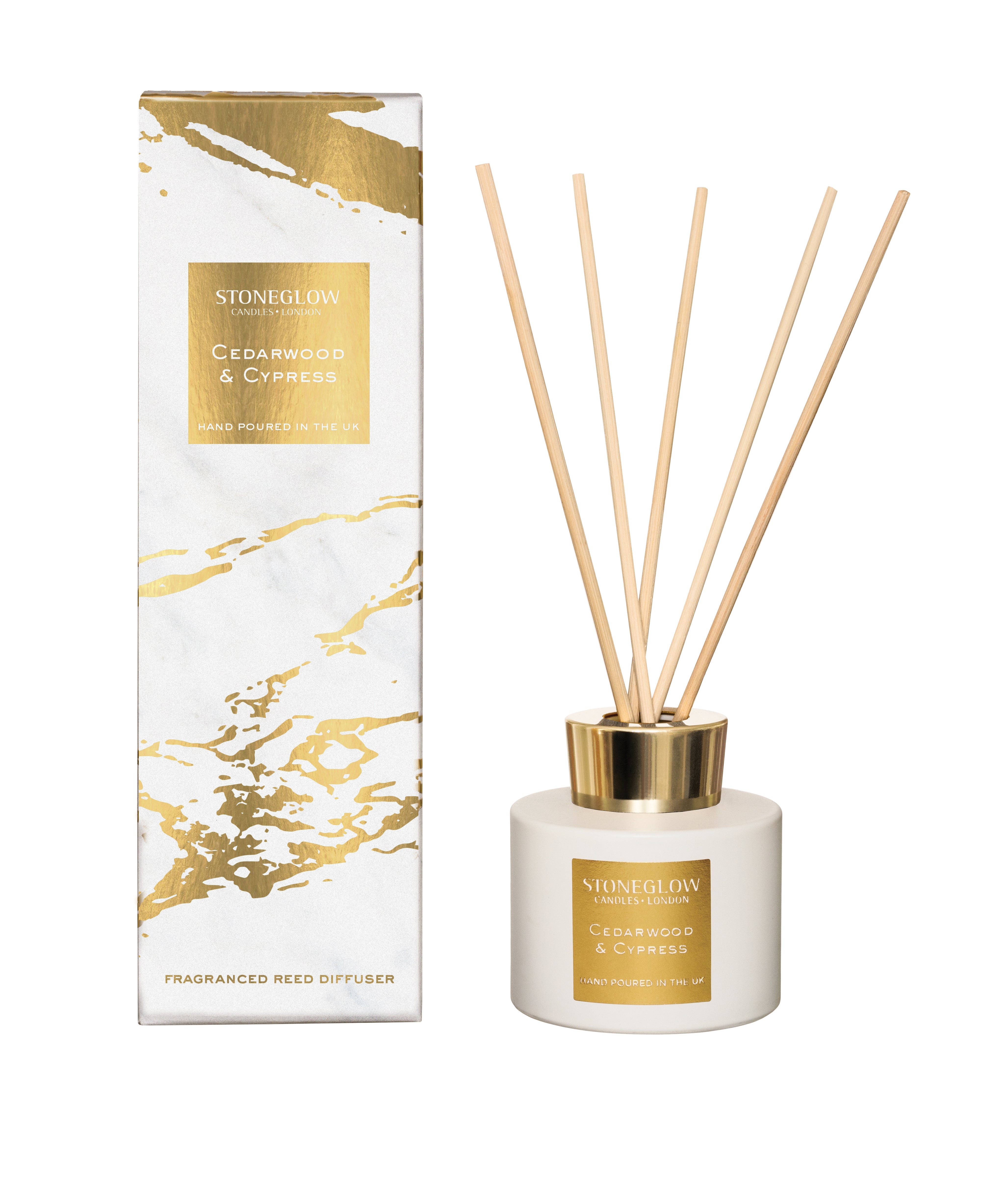 Stoneglow Cedarwood & Cypress Reed Diffuser, Luna Collection – Plum Retail
