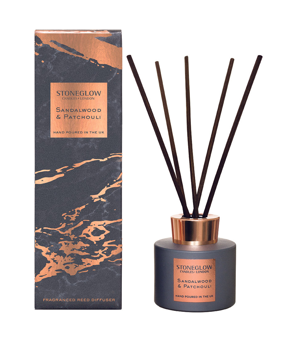 Stoneglow Sandalwood & Patchouli Reed Diffuser, Luna Collection – Plum ...