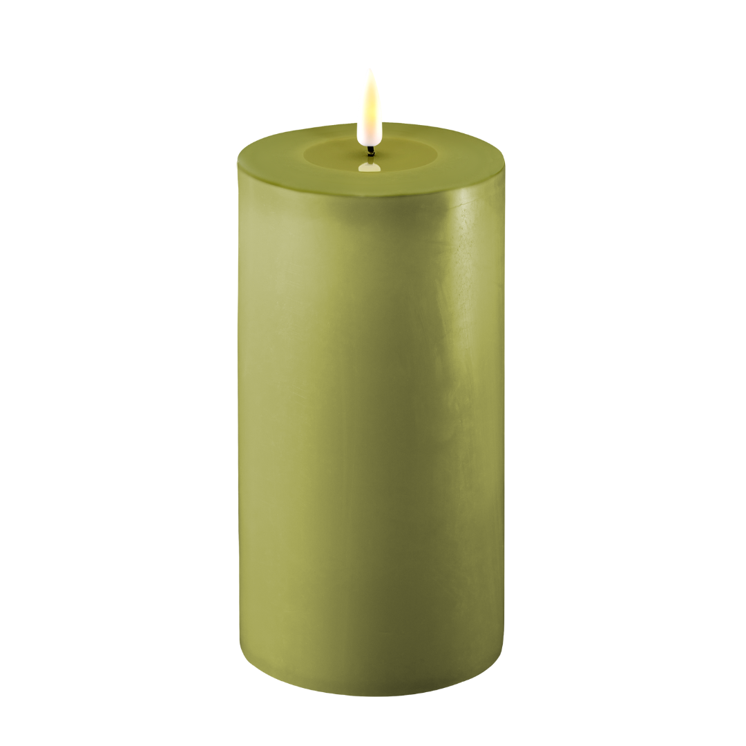 Deluxe Homeart Olive Green Flameless LED Candle -Real Flame Technology ...