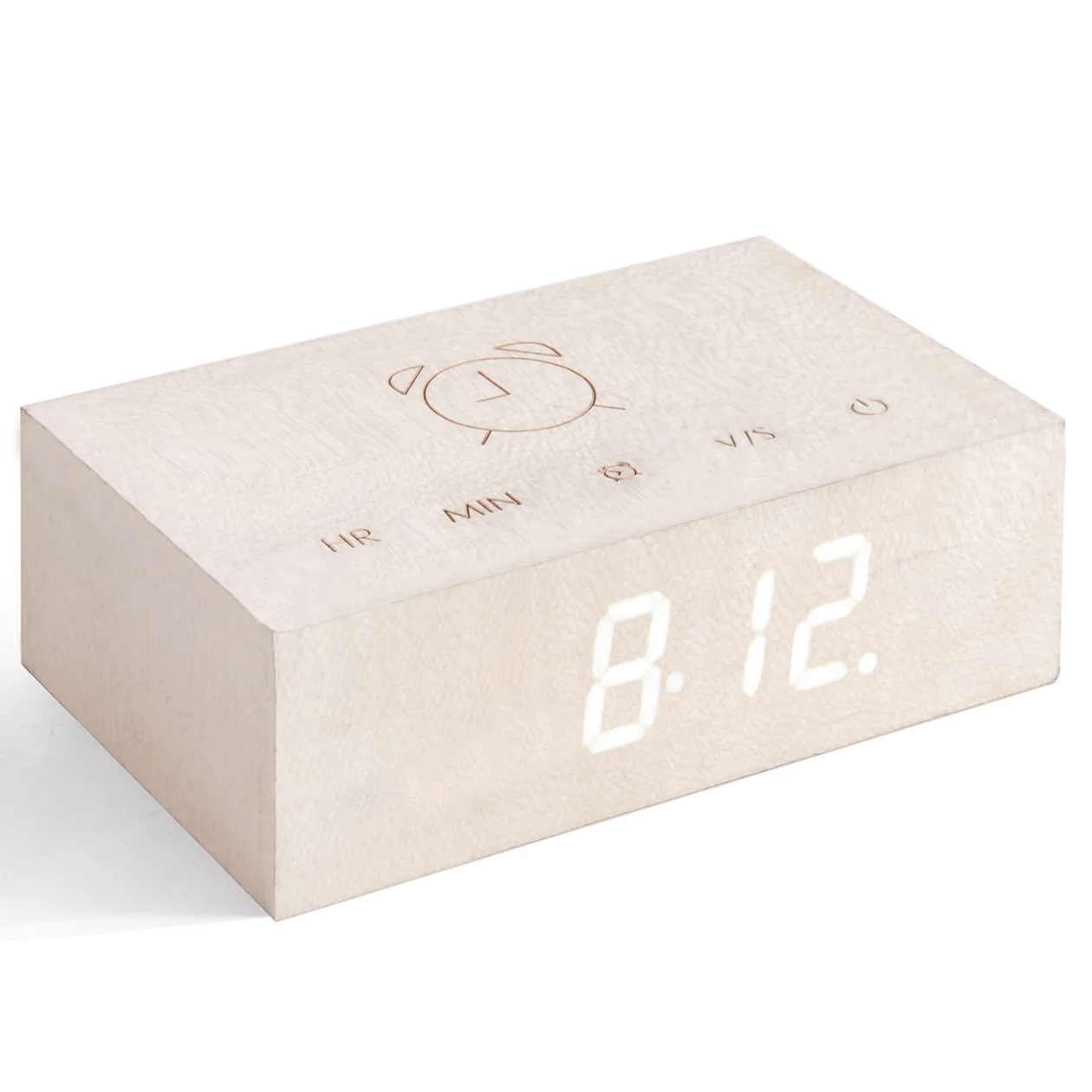 Gingko Flip Click Clock White Maple LED Alarm Clock – Plum Retail