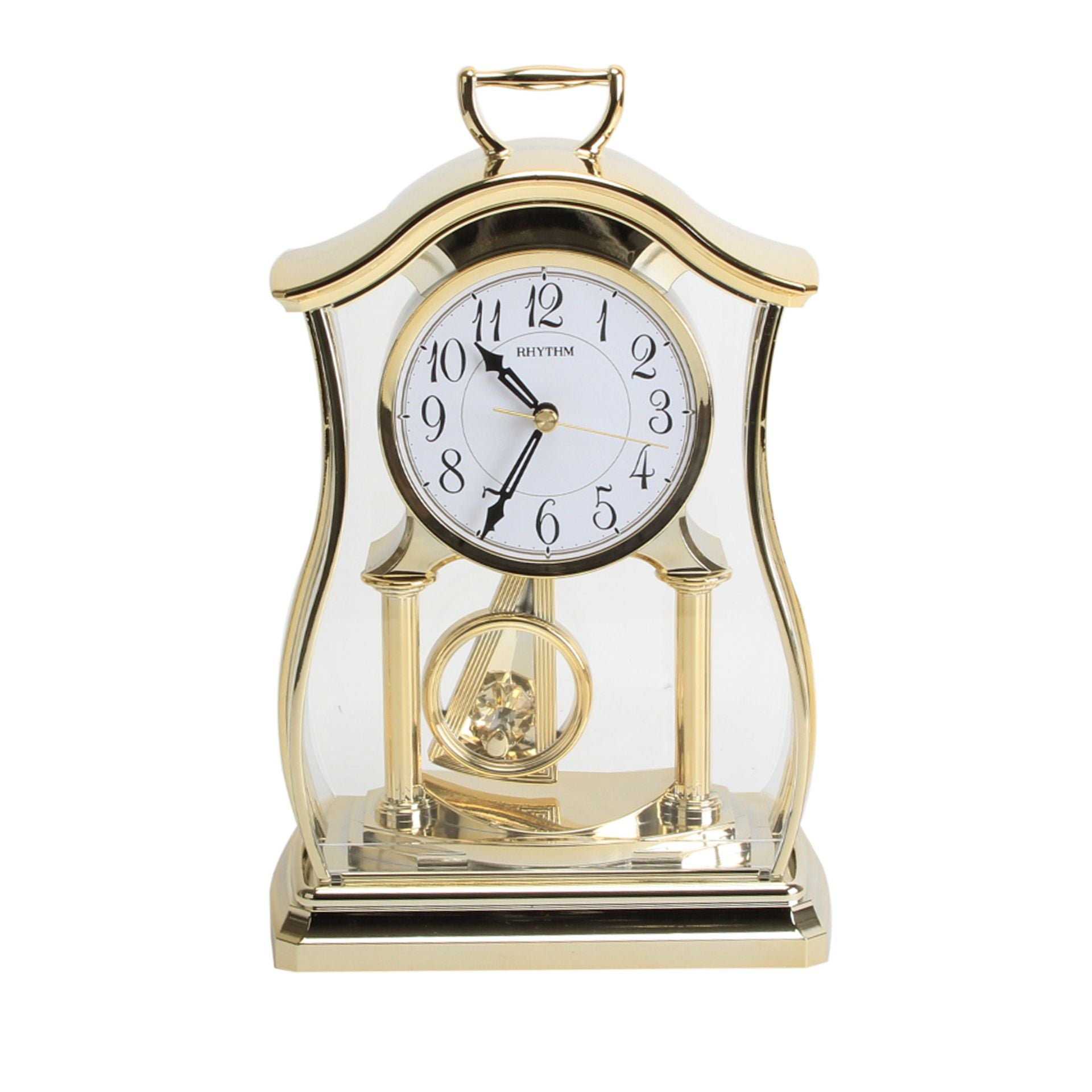 Rhythm Gold Crystals Mantel Clock with Pendulum – Plum Retail